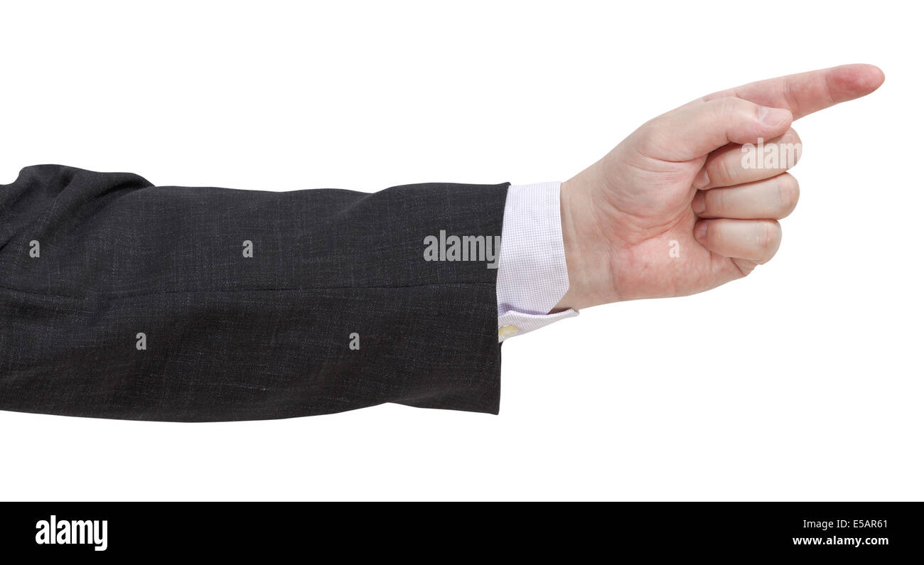 pointing finger - hand gesture isolated on white background Stock Photo ...