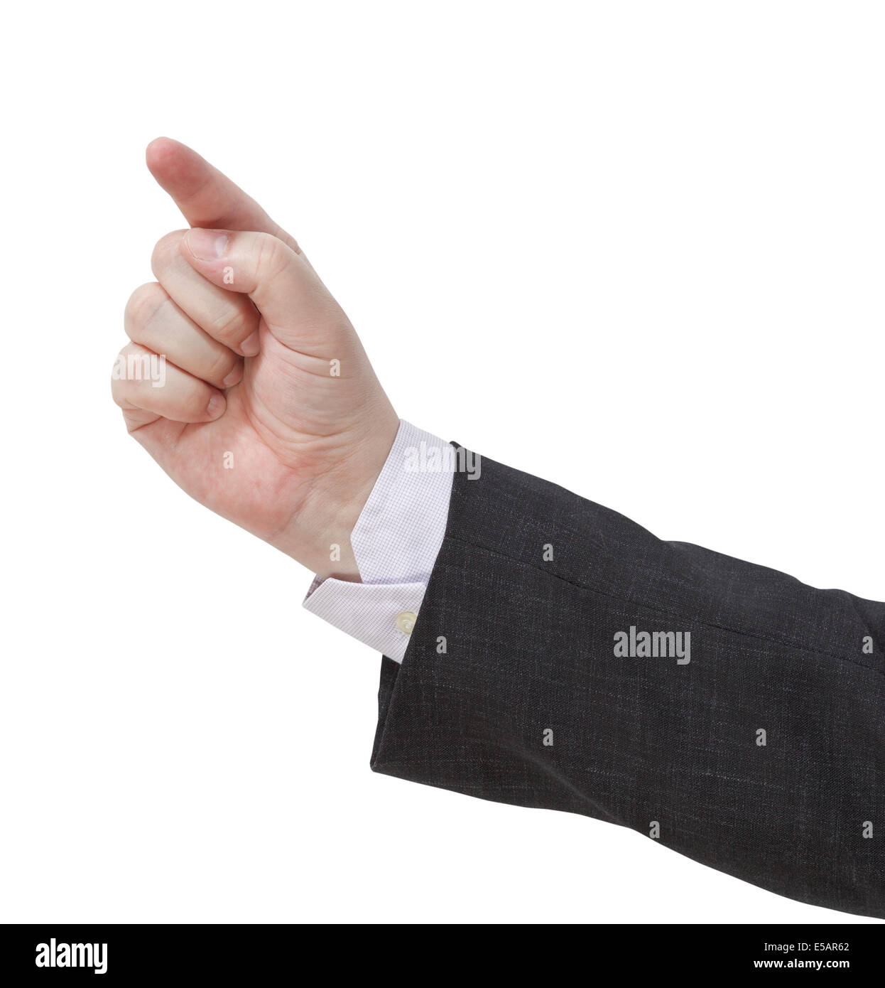 pressing forefinger - hand gesture isolated on white background Stock Photo - Alamy