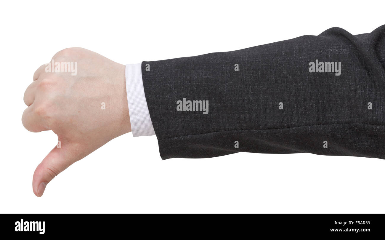 thumbs down - hand gesture isolated on white background Stock Photo - Alamy