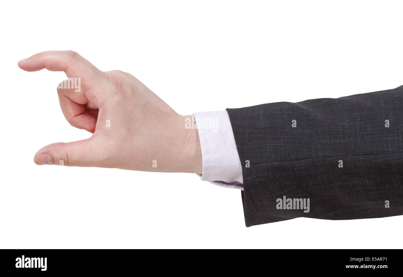 showing of medium size - hand gesture isolated on white background ...