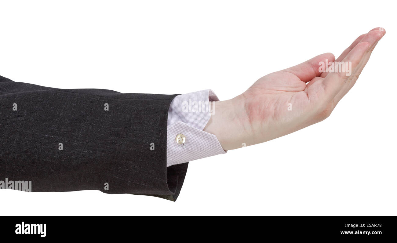 empty palm - hand gesture isolated on white background Stock Photo - Alamy