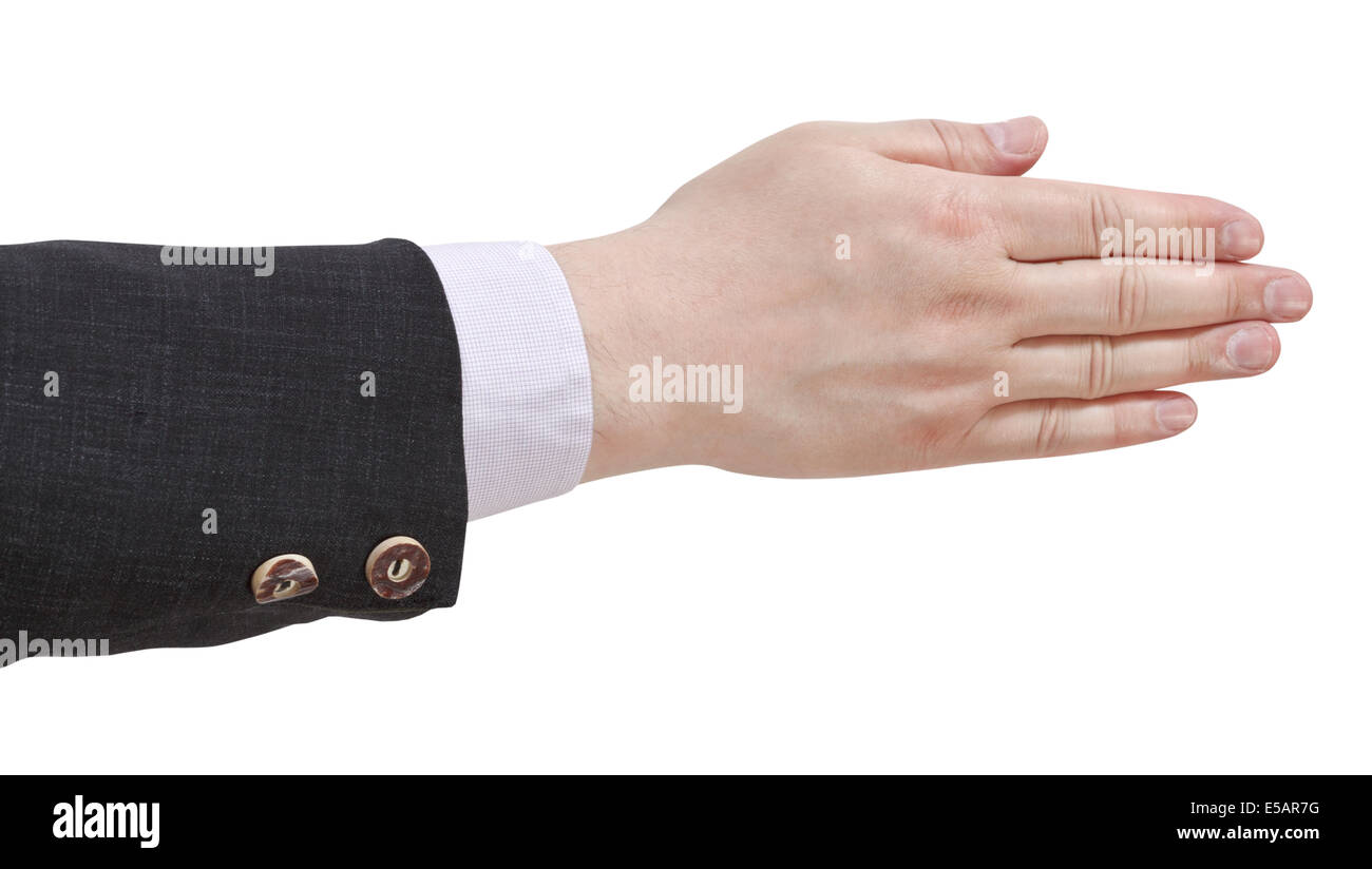 five fingers together - hand gesture isolated on white background Stock ...