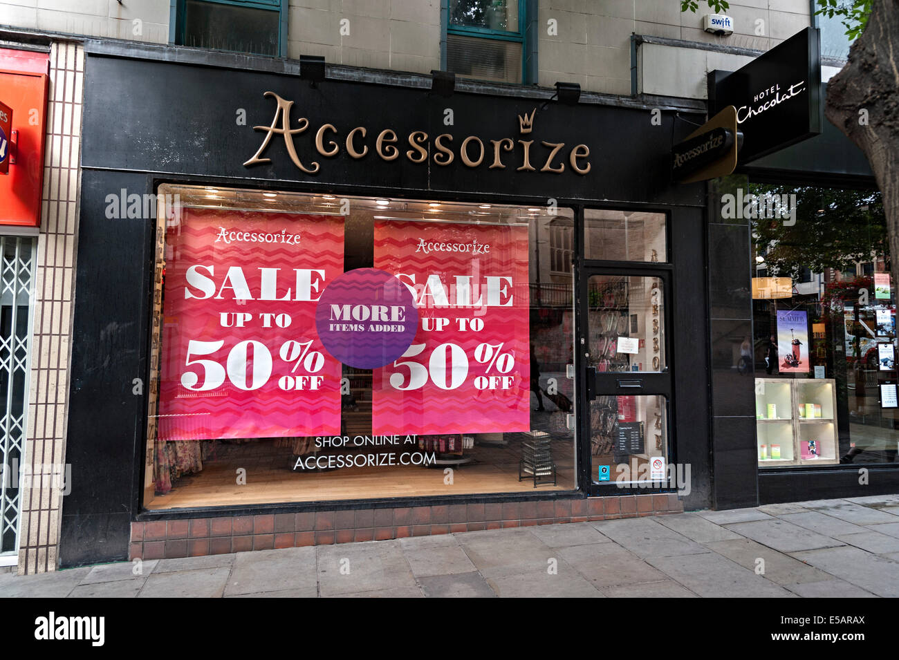 accessorize store sale sign Nottingham Stock Photo - Alamy
