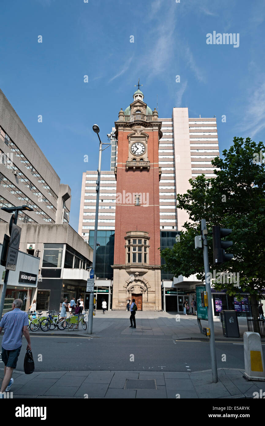 clock tower nottingham victoria shopping center Stock Photo - Alamy