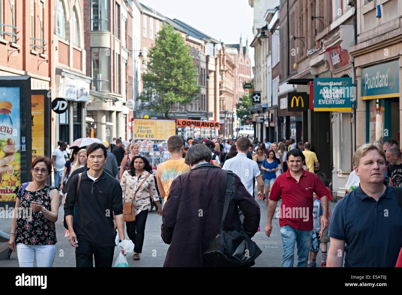 Clumber street Nottingham people shopping and walking through Stock ...