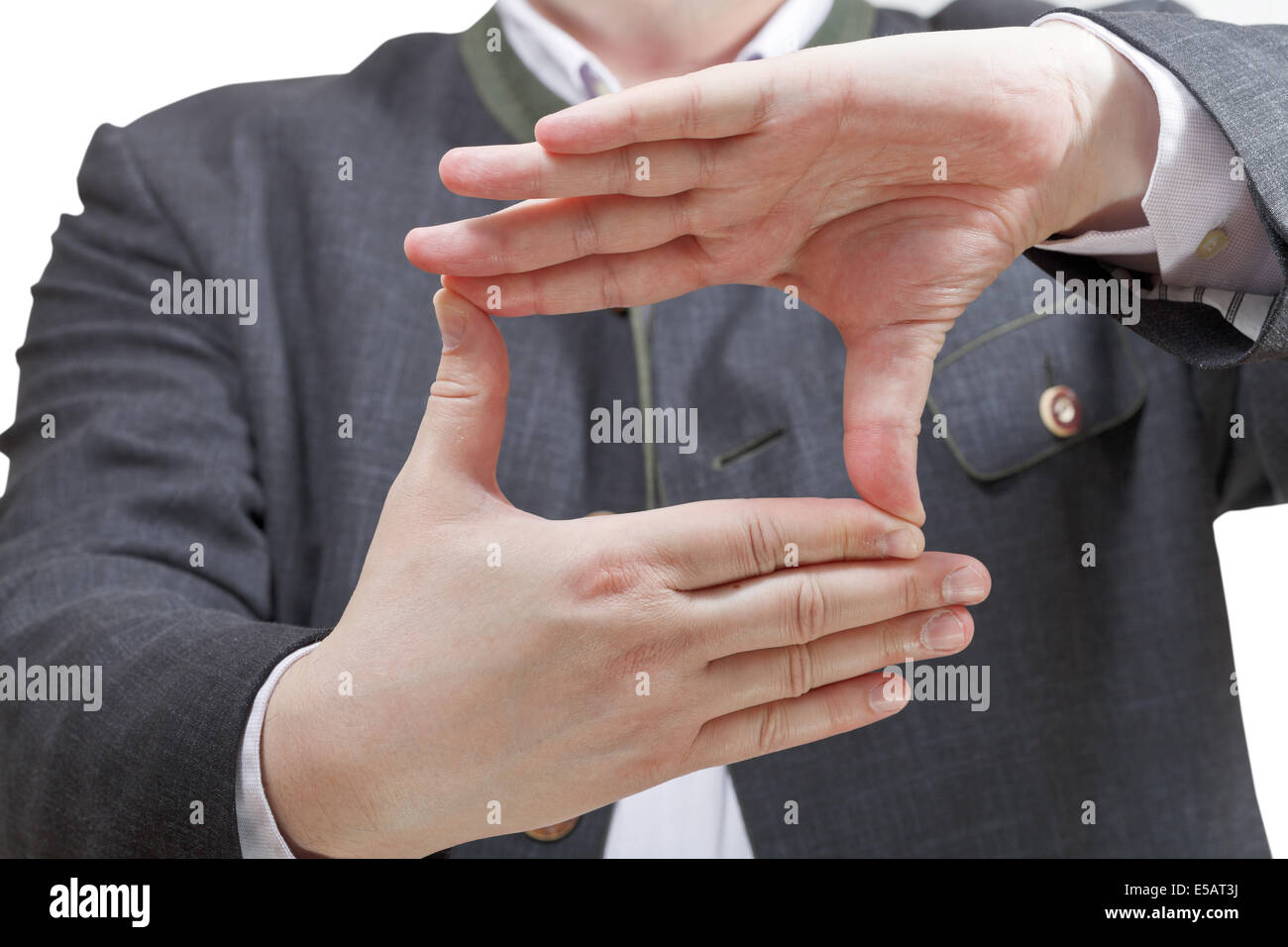 fingers framing - hand gesture isolated on white background Stock Photo ...