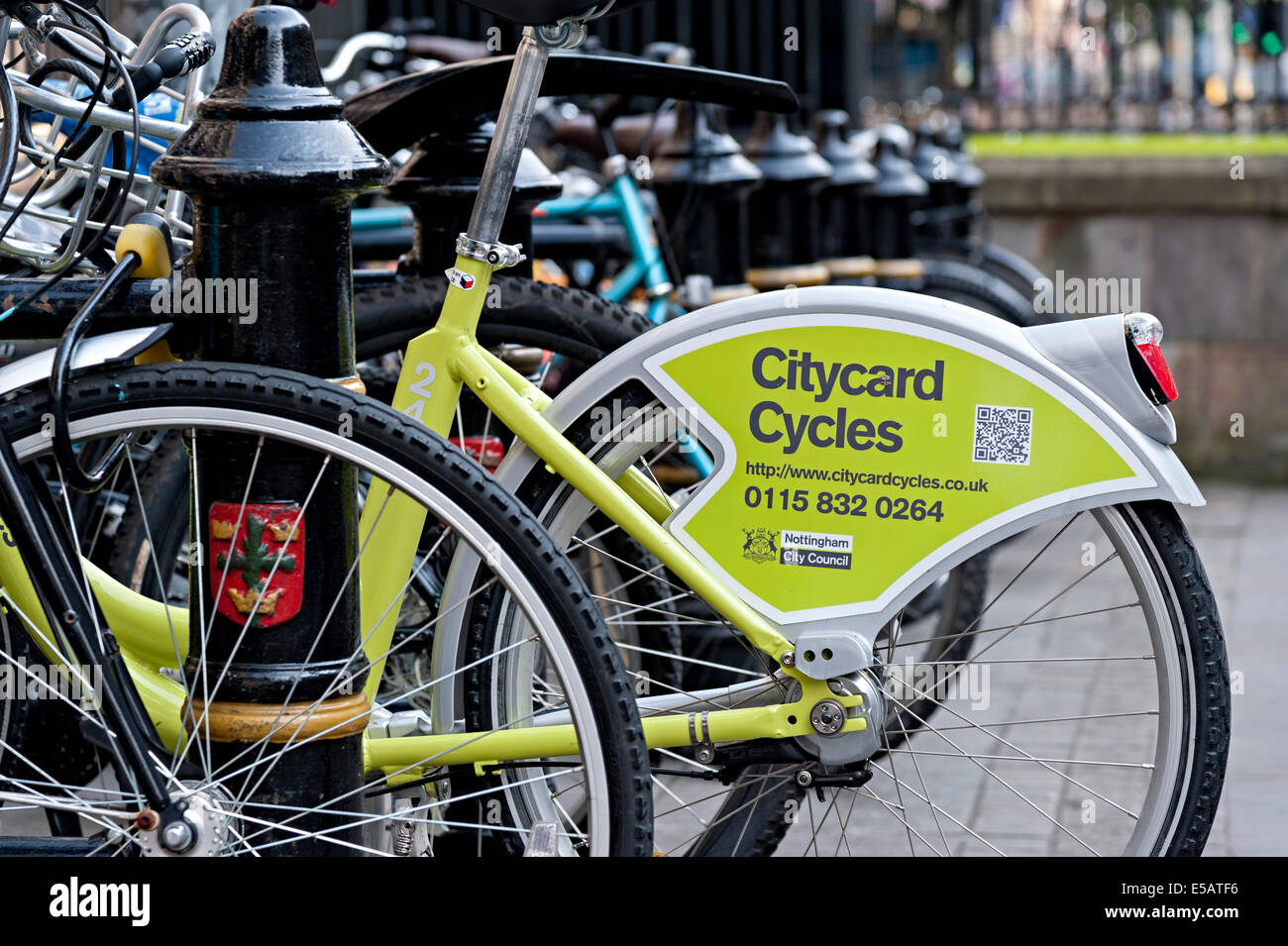 Nottingham cycle hire scheme parked up near the bus station of ...