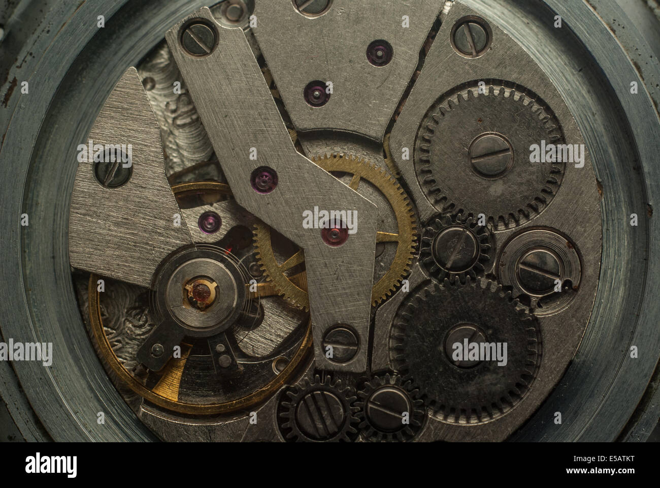 Inside old watch Stock Photo - Alamy