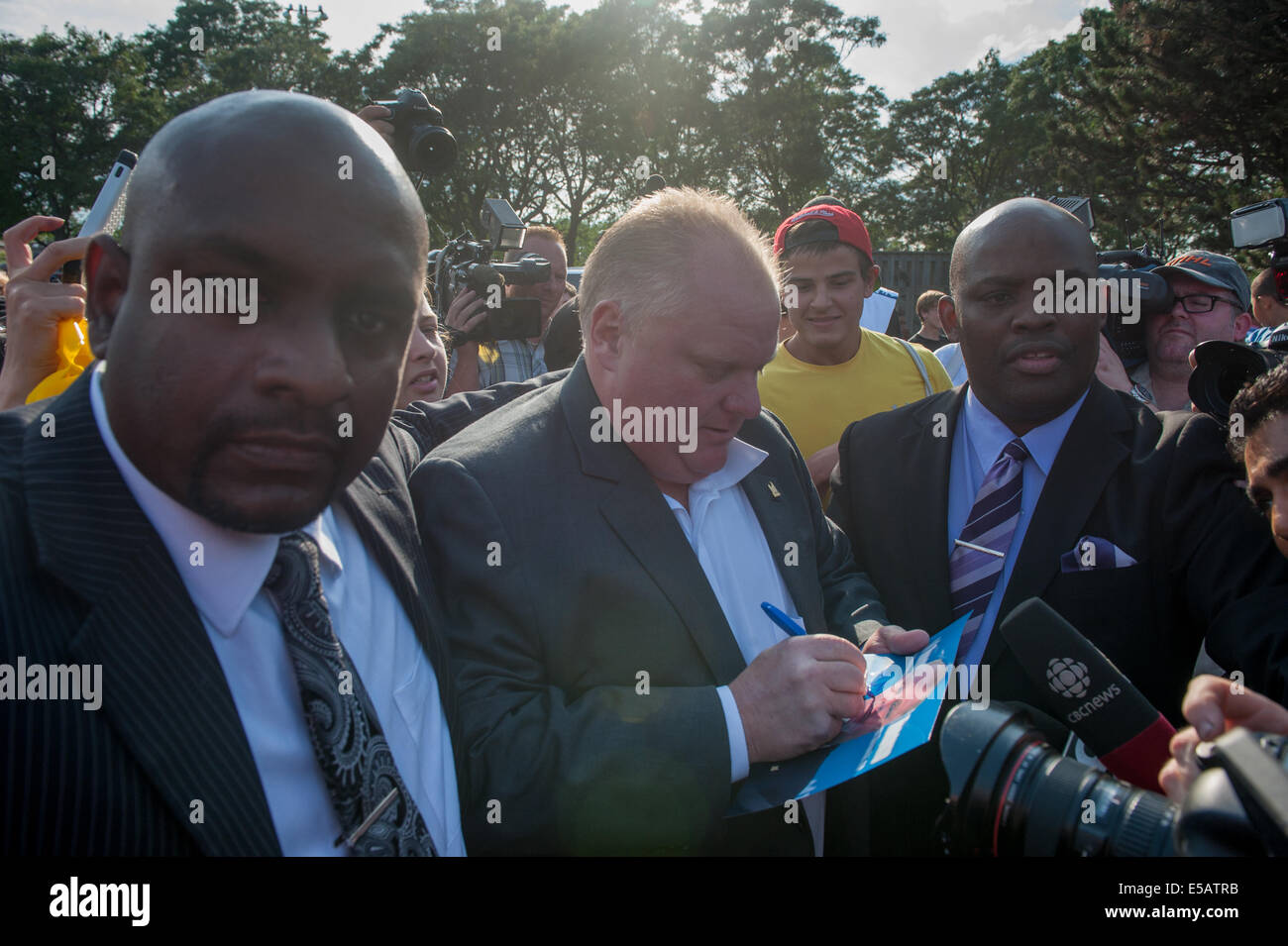Toronto, Canada. 25th July, 2014. Incumbant Toronto Mayor Rob Ford ...