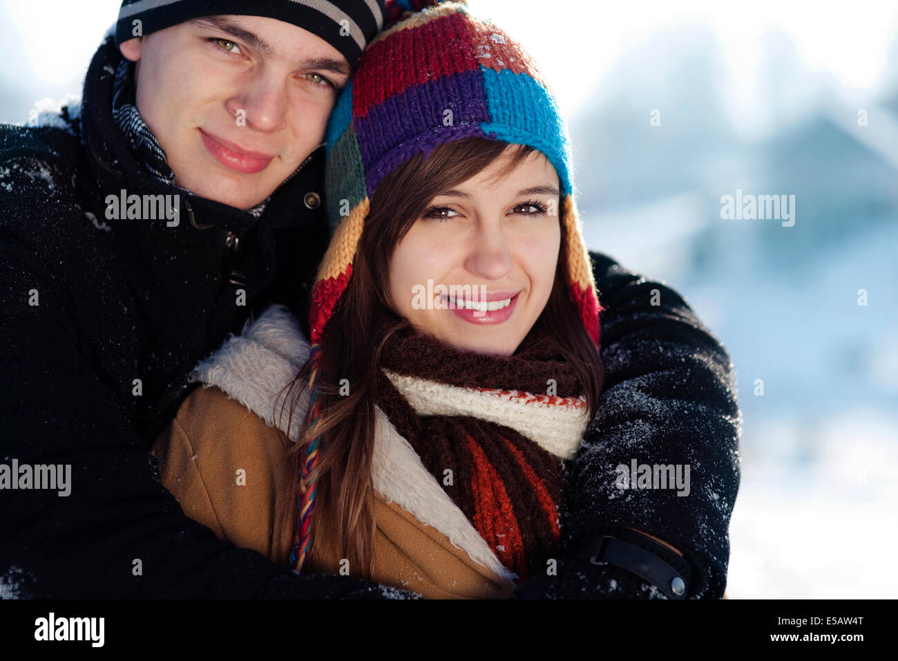 Young couple in winter Debica, Poland Stock Photo - Alamy