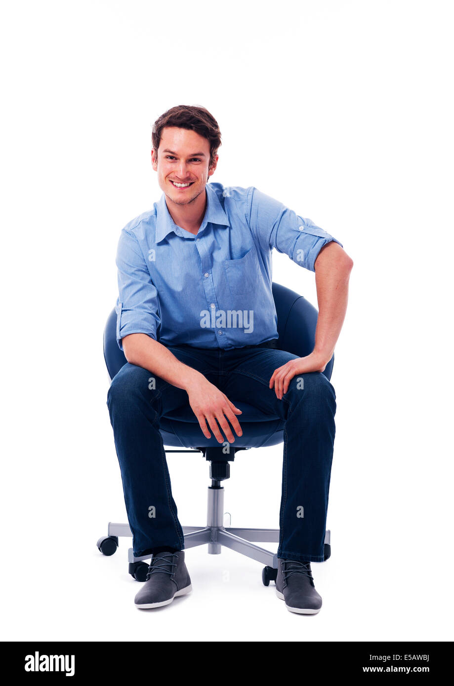 Handsome male model sitting on hi-res stock photography and images - Alamy