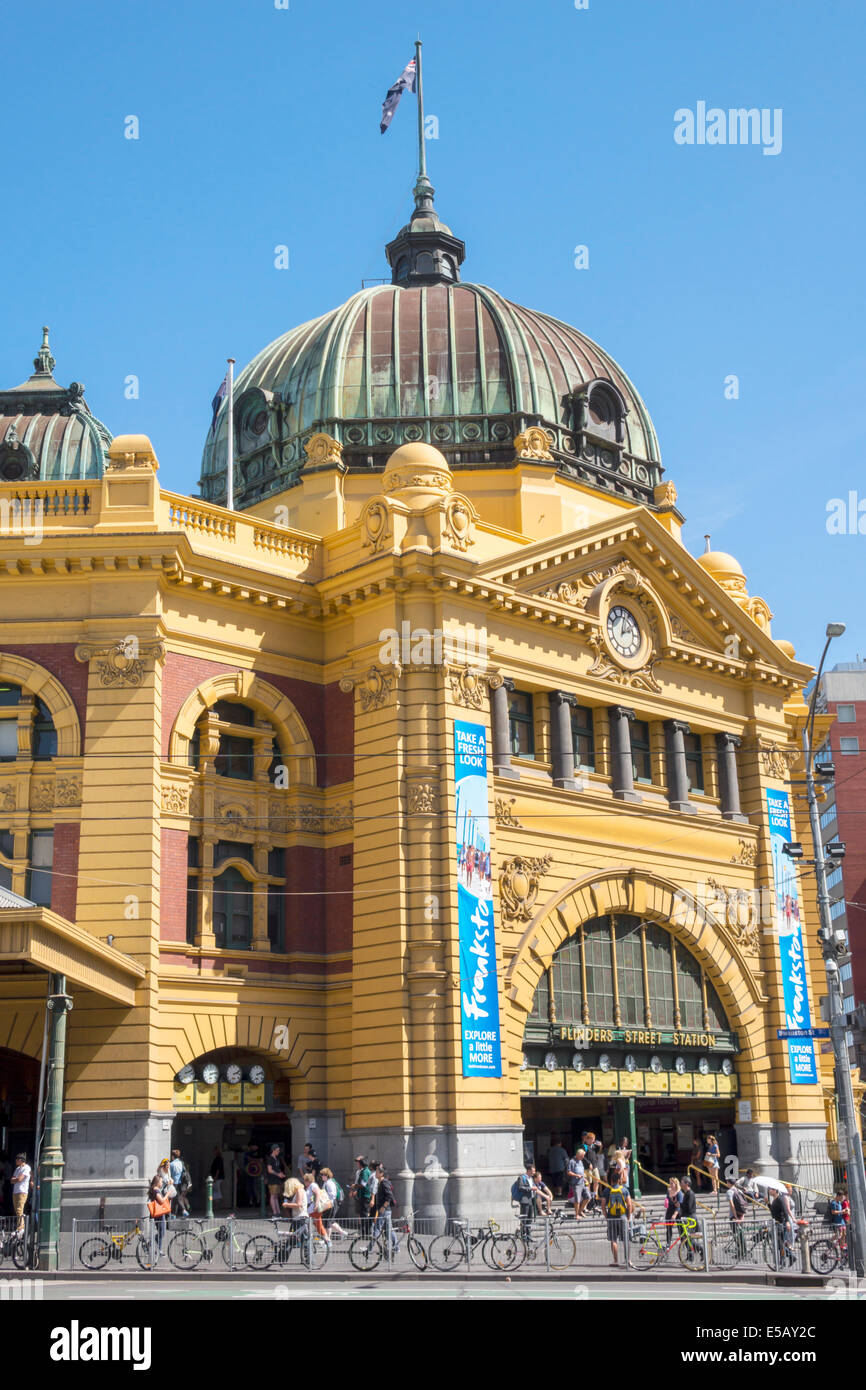 Melbourne Australia,Flinders Street Station,front,entrance,dome ...