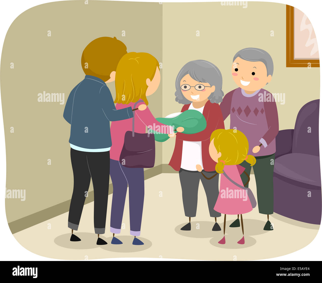 Cartoon parents baby family hi-res stock photography and images - Alamy