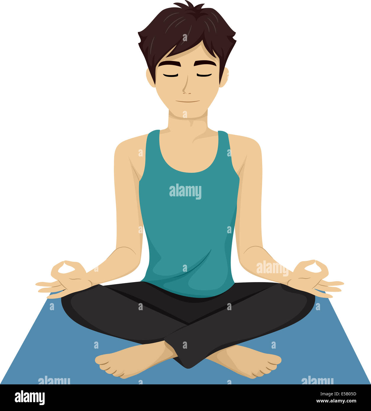 Illustration of a Male Teen Doing Yoga Stock Photo - Alamy
