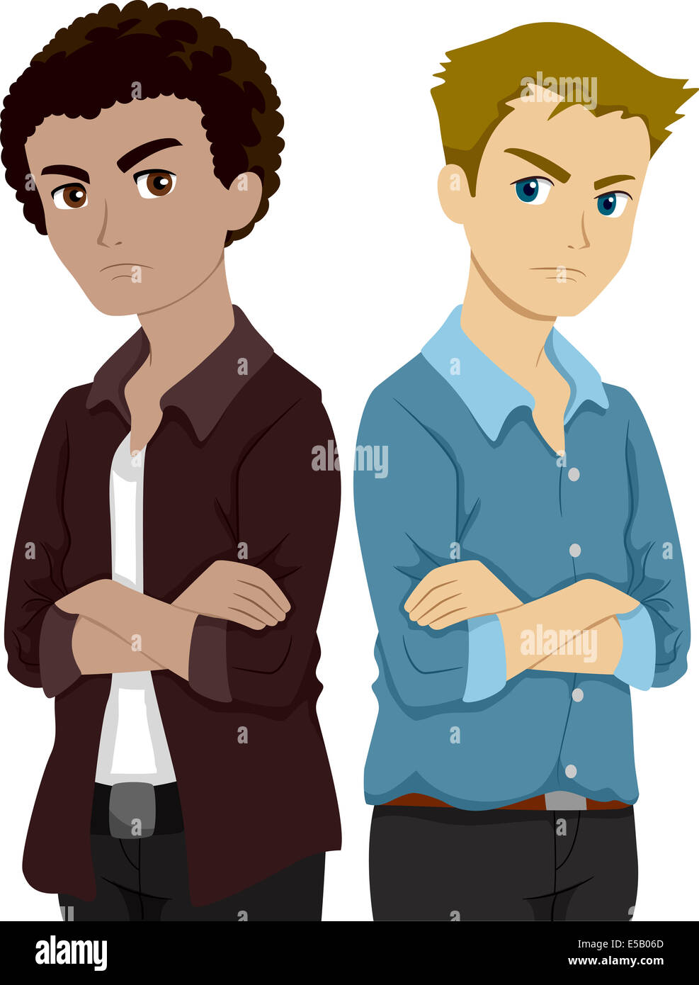 Illustration of Teenage Males Snubbing Each Other Stock Photo - Alamy