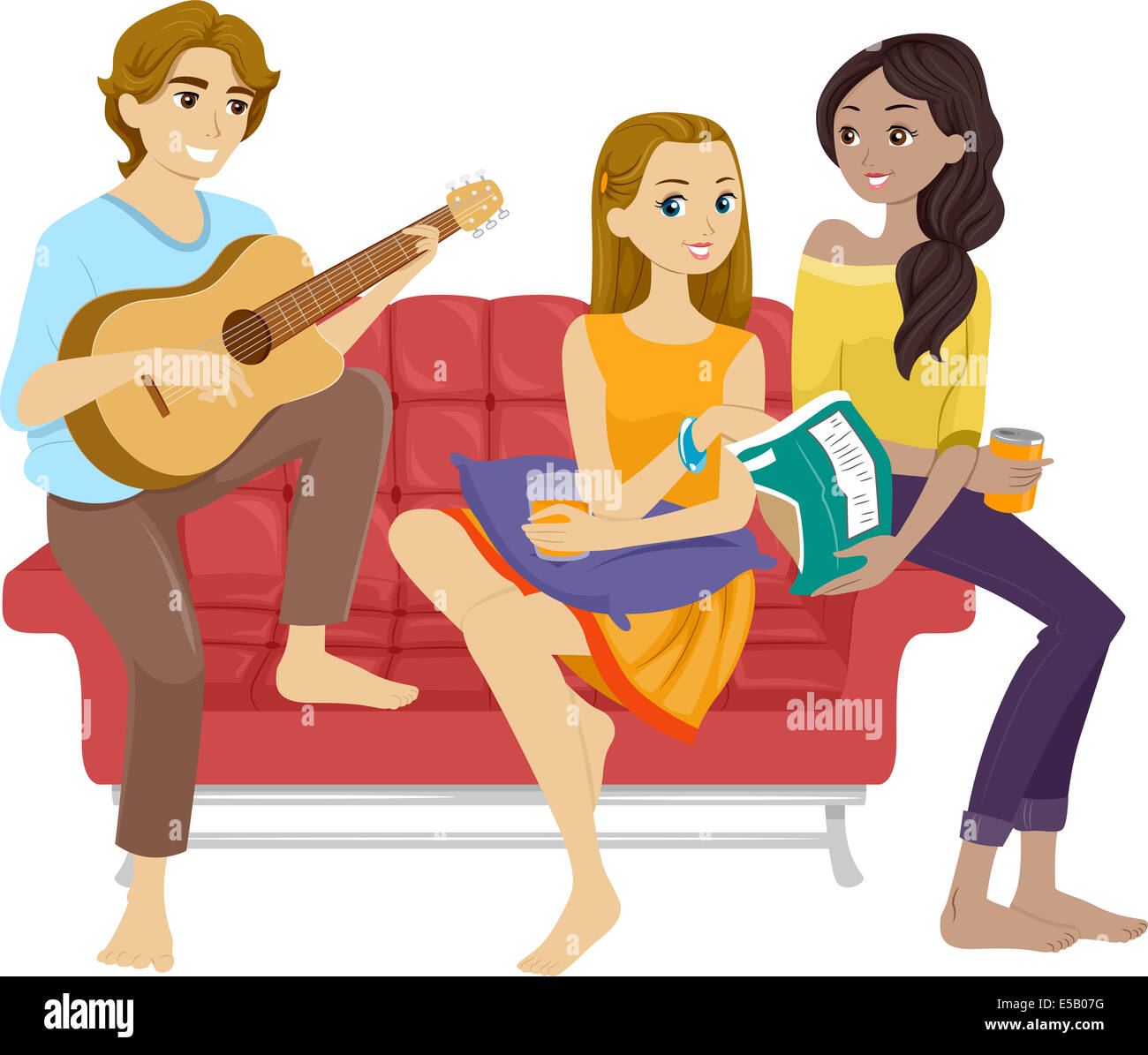 Illustration of Teenage Friends Hanging Out Together Stock Photo - Alamy Illustration of Teenage Friends Hanging Out Together Stock Photo - Alamy