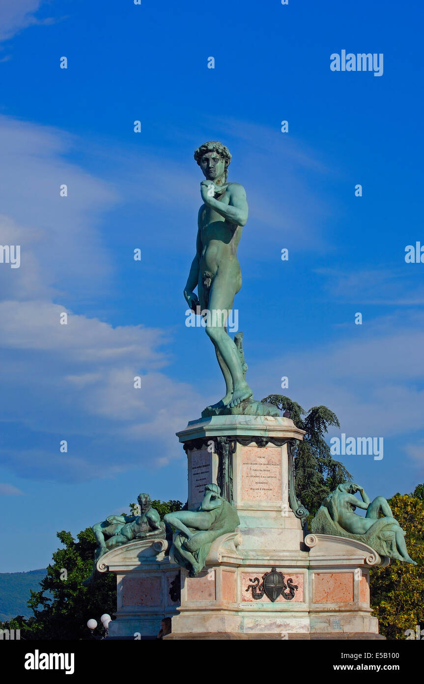 Florence, Statue of David by Michelangelo, Michelangelo square, Tuscany ...