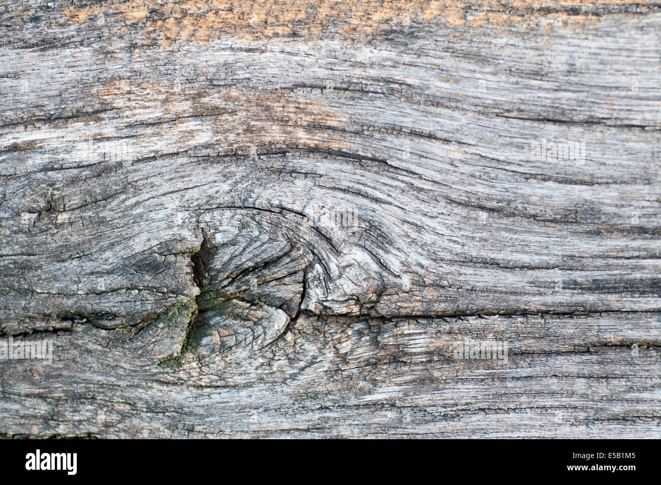 Weathered wood with a knothole Stock Photo - Alamy