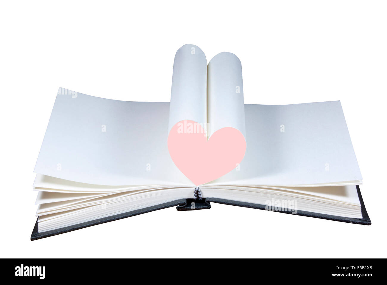 book with empty pages and pink heart Stock Photo - Alamy