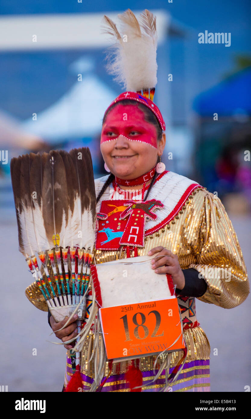 Native American woman takes part at the 25th Annual Paiute Tribe Pow ...