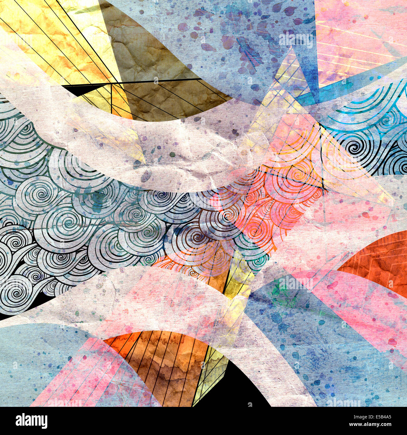 Graphical abstract seamless floral pattern of different Stock Photo - Alamy