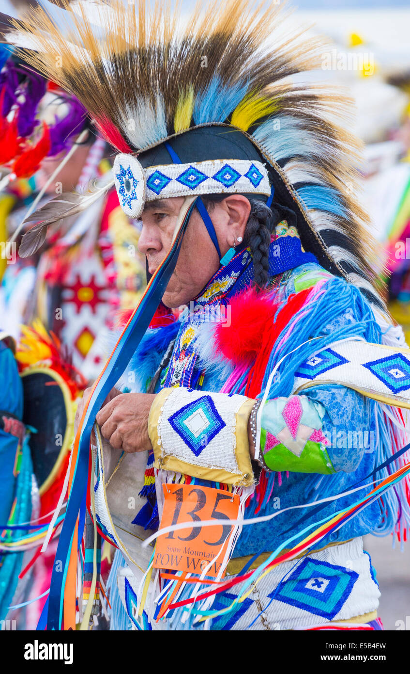 Native American man takes part at the 25th Annual Paiute Tribe Pow Wow ...