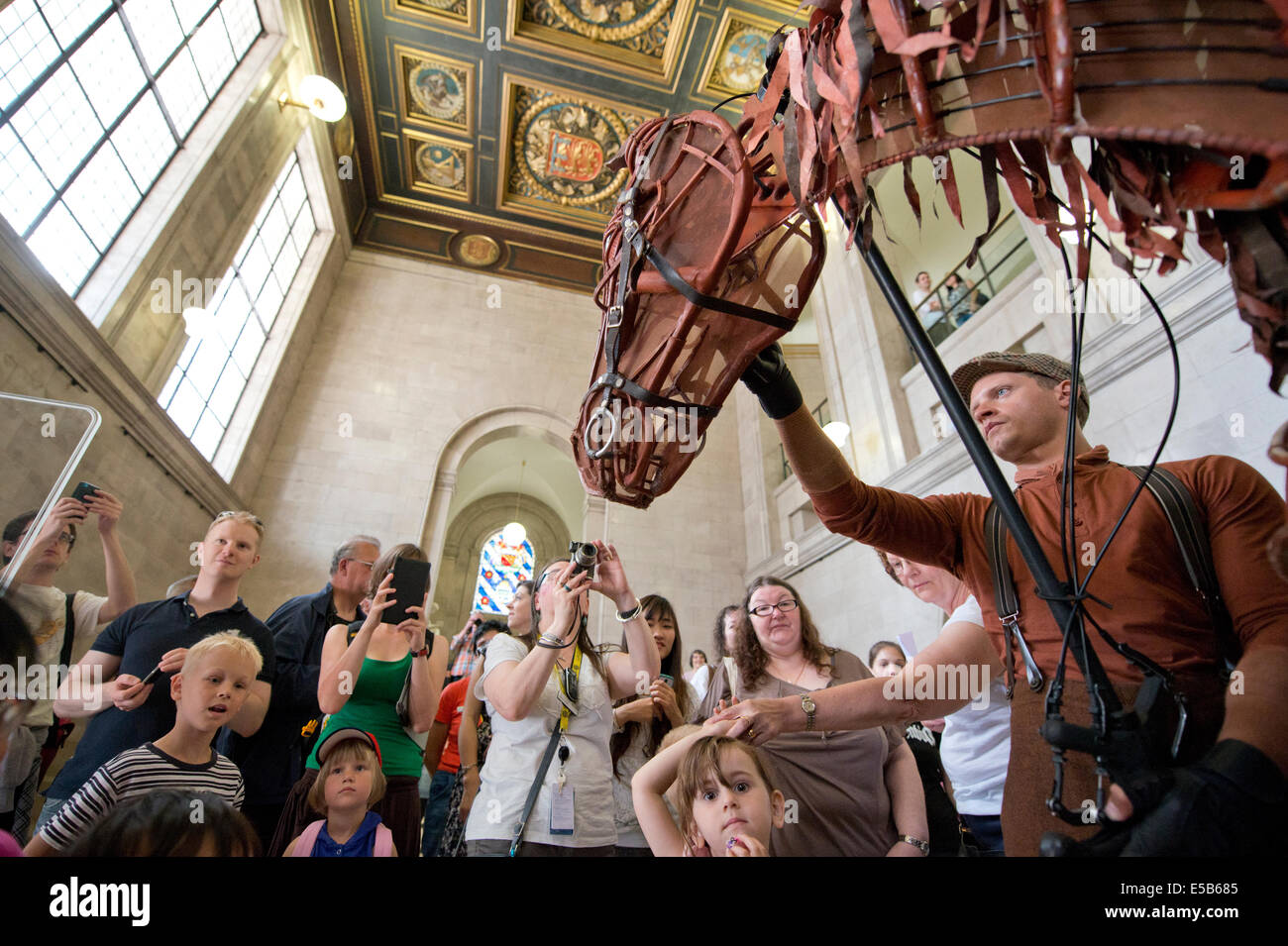 MANCHESTER, UK. 26th July, 2014. Joey, the puppet from the play 'War ...