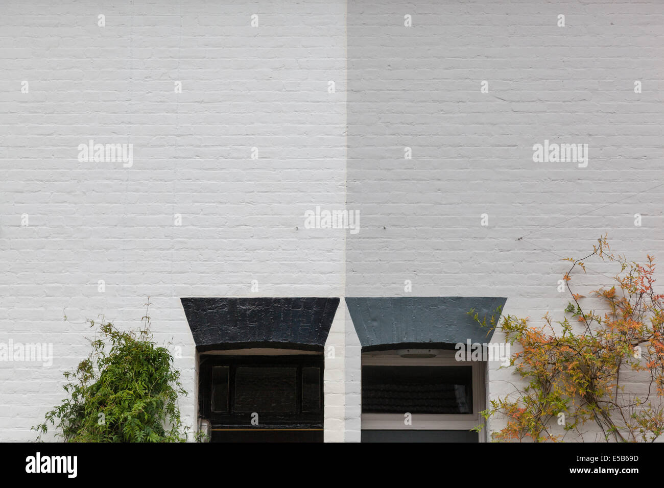 Contrasting wall paint colours of adjacent doorways Stock Photo - Alamy