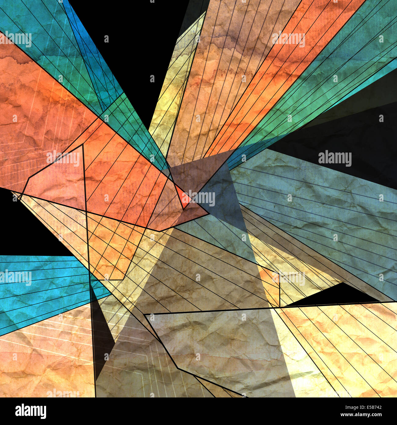unusual bright colorful geometric abstract pattern of different ...