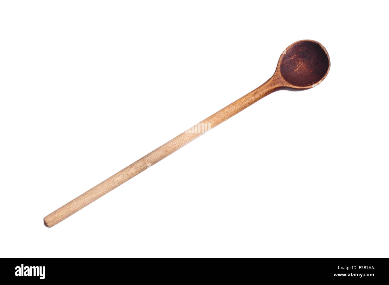 Old used wooden spoon isolated Stock Photo - Alamy