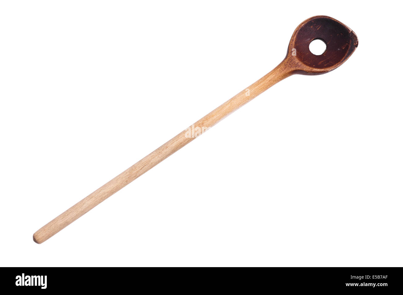 Single used wooden cooking spoon isolated Stock Photo - Alamy