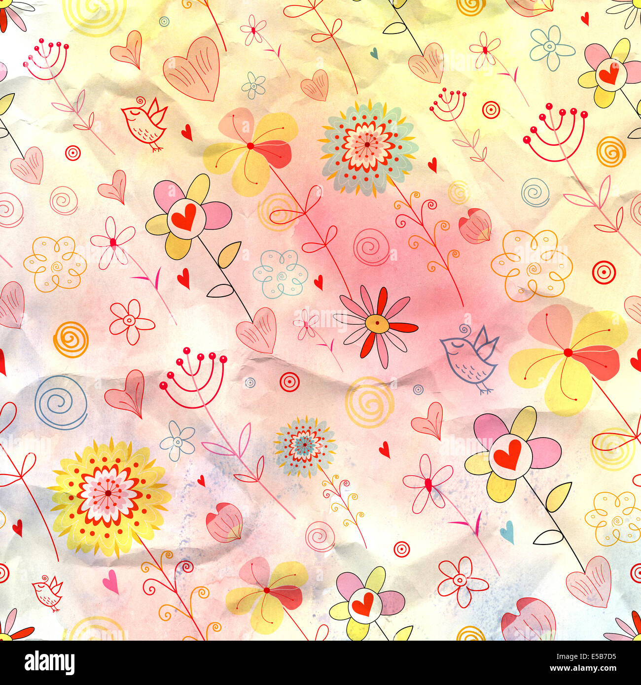 beautiful summer background with beautiful flowers and plants Stock ...