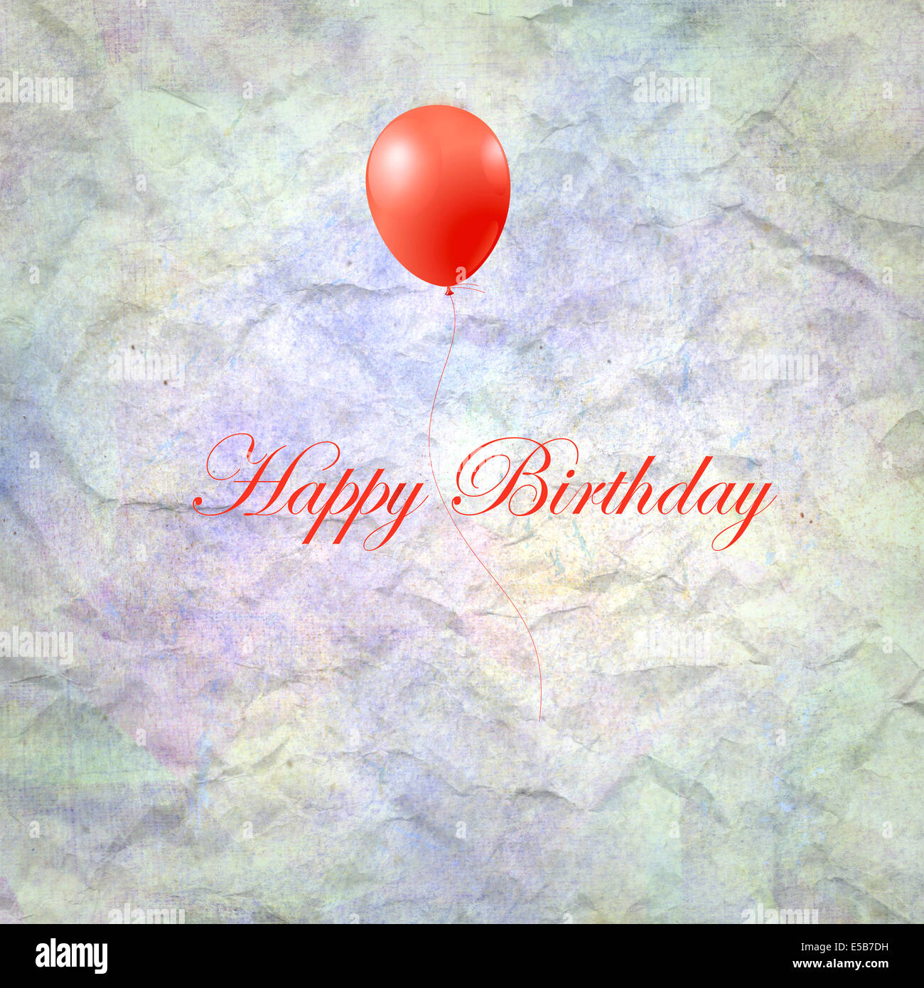 greeting card with a birthday on the old crumpled background with ...