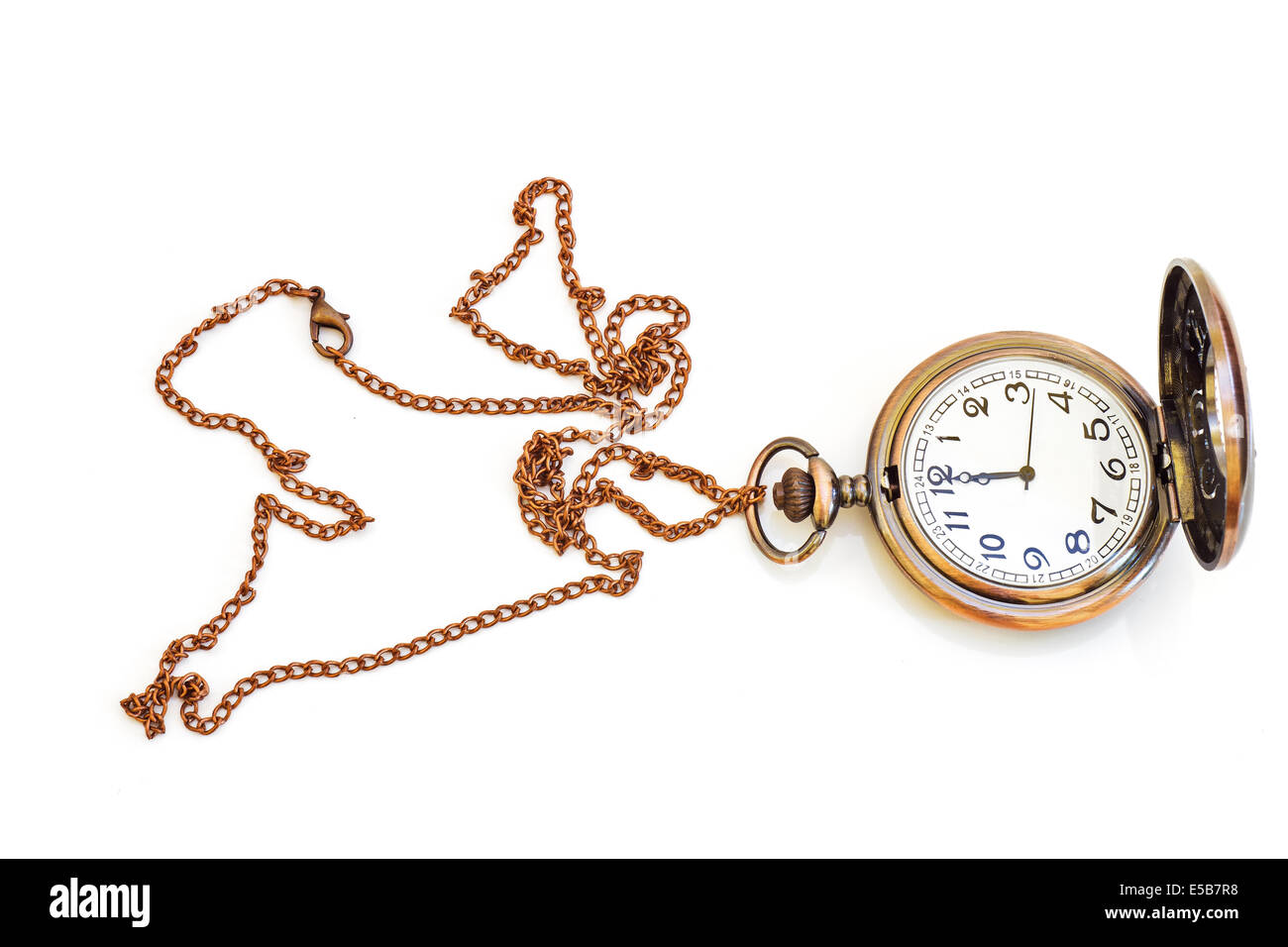 Beautiful photos of vintage watches on a chain. Isolated on white Stock ...
