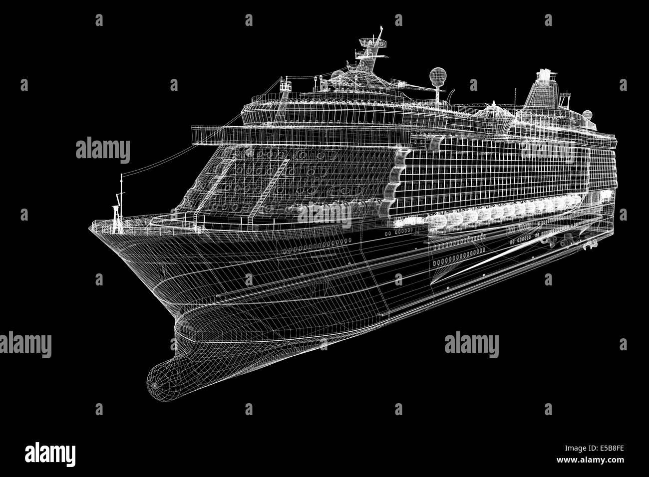 cruise liner, ship, body structure, wire model Stock Photo - Alamy