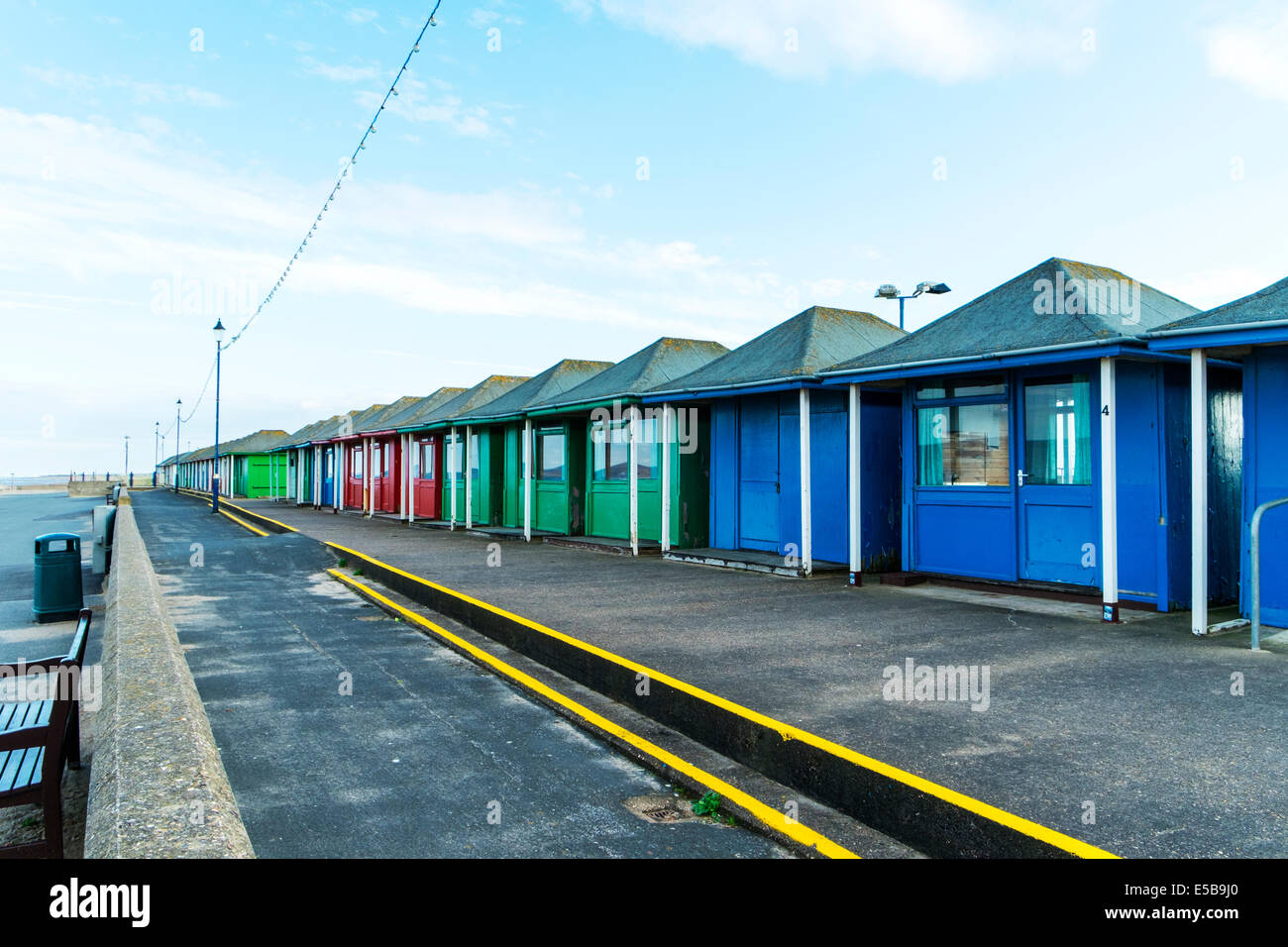 Sutton On Sea Chalets beach changing rooms wooden shacks buildings ...