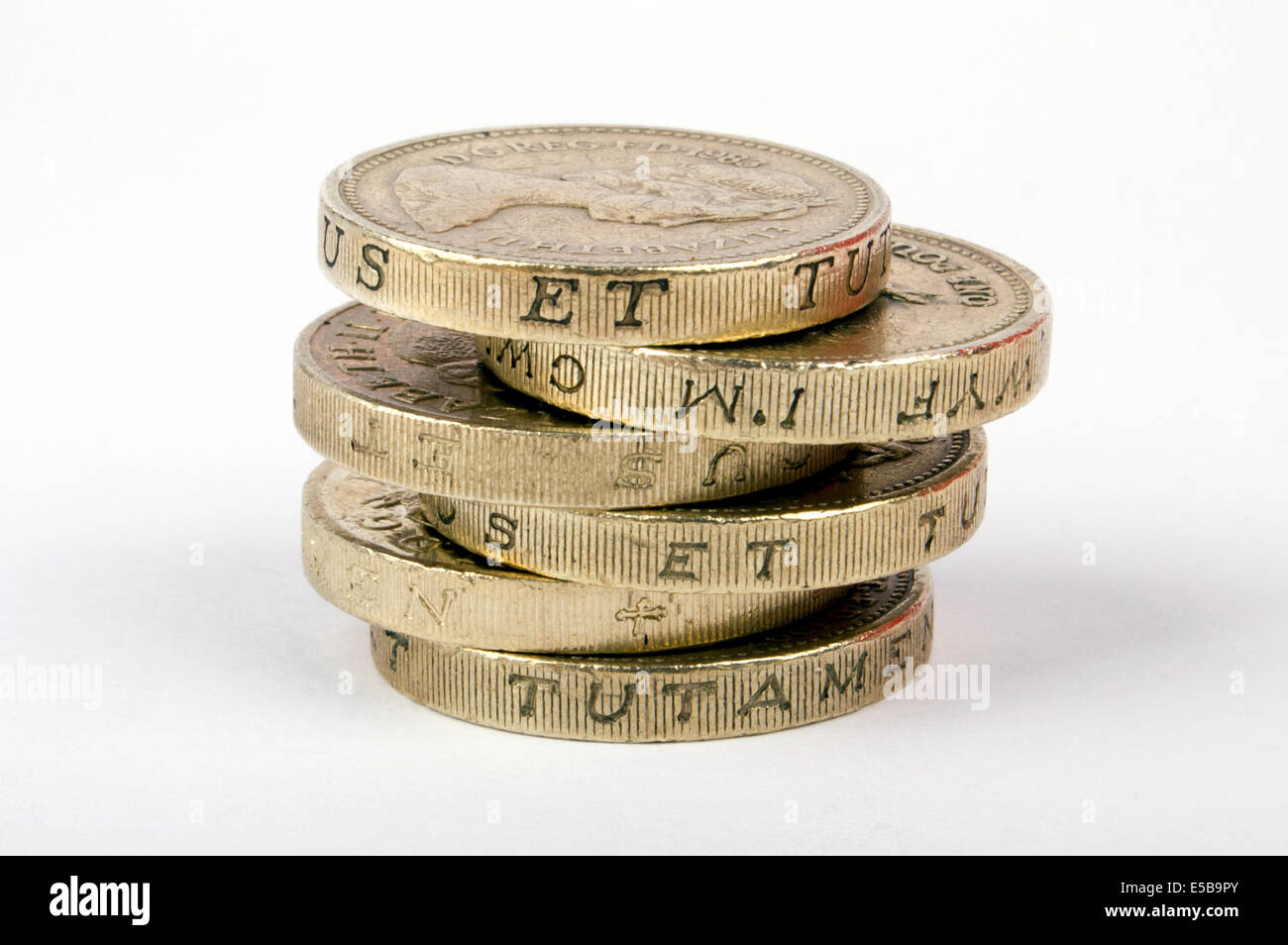 A stack of British Pound Coins. Studio Shot Stock Photo - Alamy