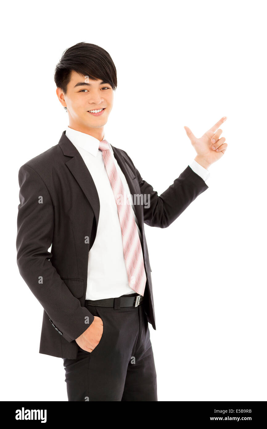 young business man show something by gun posture Stock Photo - Alamy