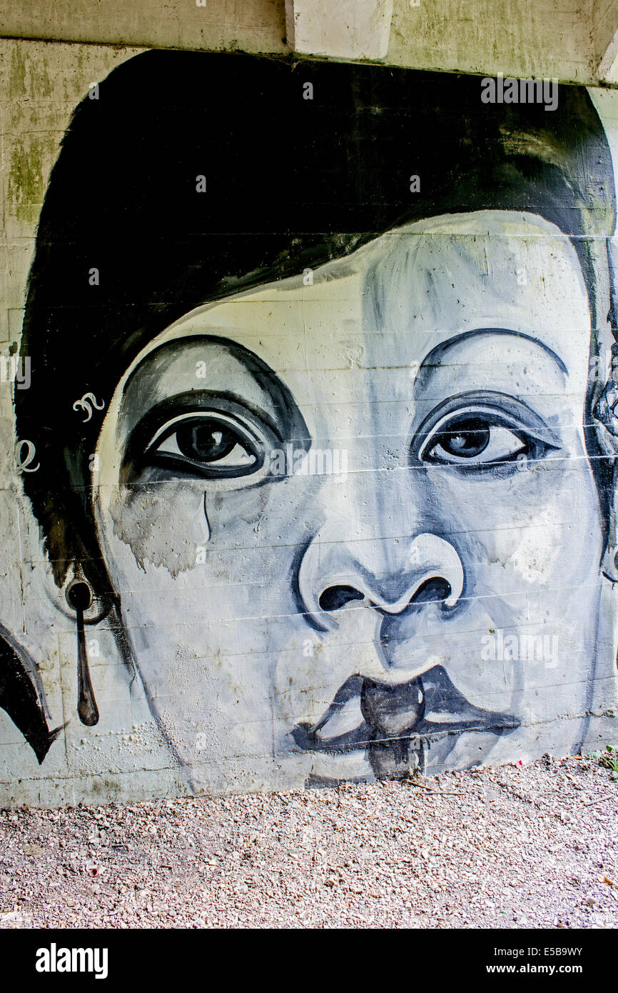 Graffiti Found Under A Road Bridge Along THe Basingstoke Canal Stock ...