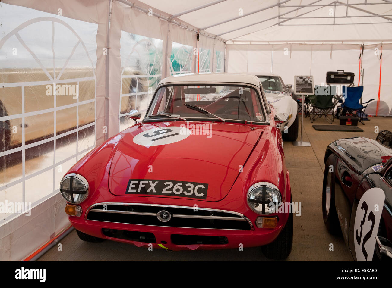 Towcester,Wiltshire, UK. 25th July, 2014. A red Sunbeam Tiger ...