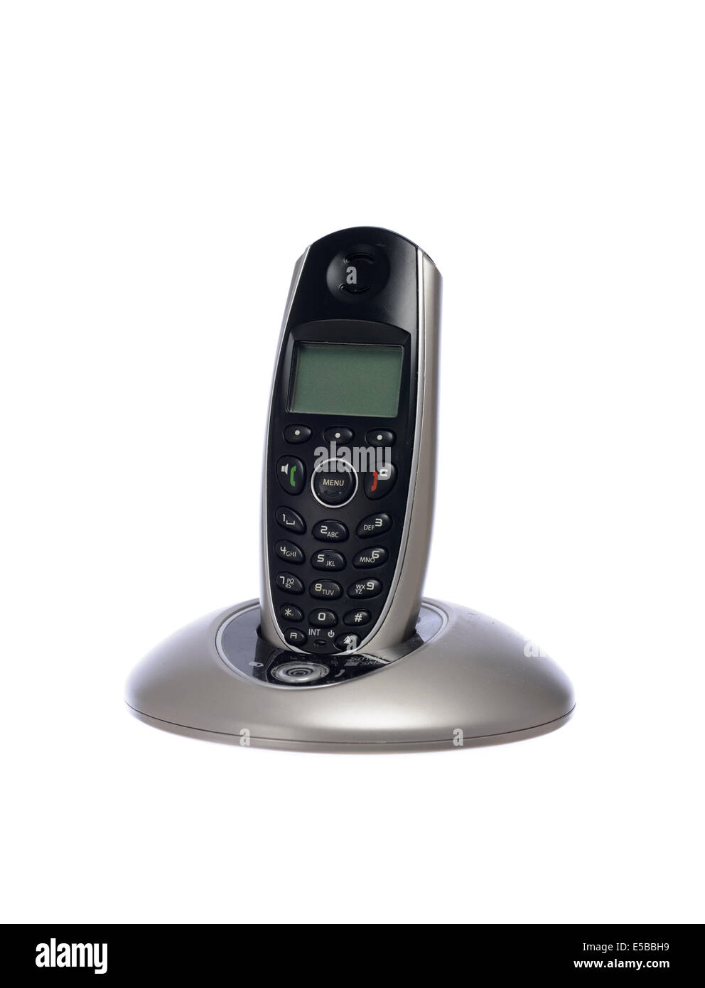 Landline cordless telephone and base isolated on white background Stock ...
