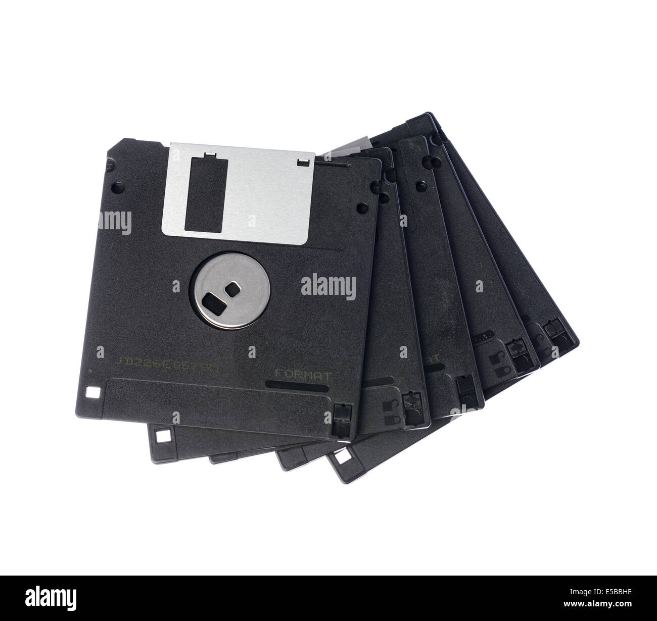 Pile of 3.5" floppy disks cut out isolated on white background Stock ...