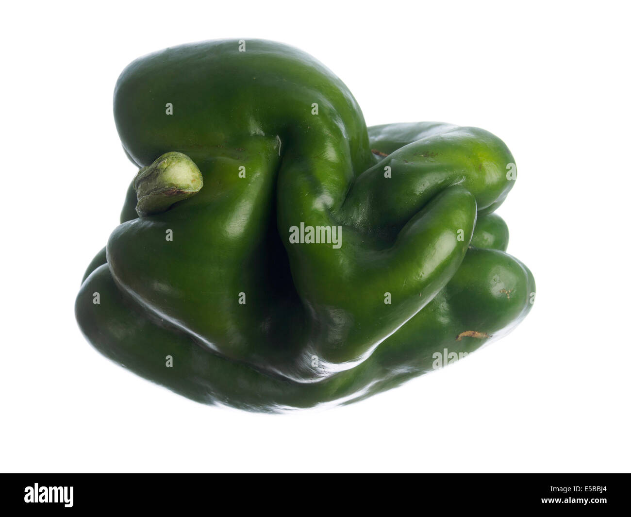 Green pepper cut out isolated on white background Stock Photo - Alamy