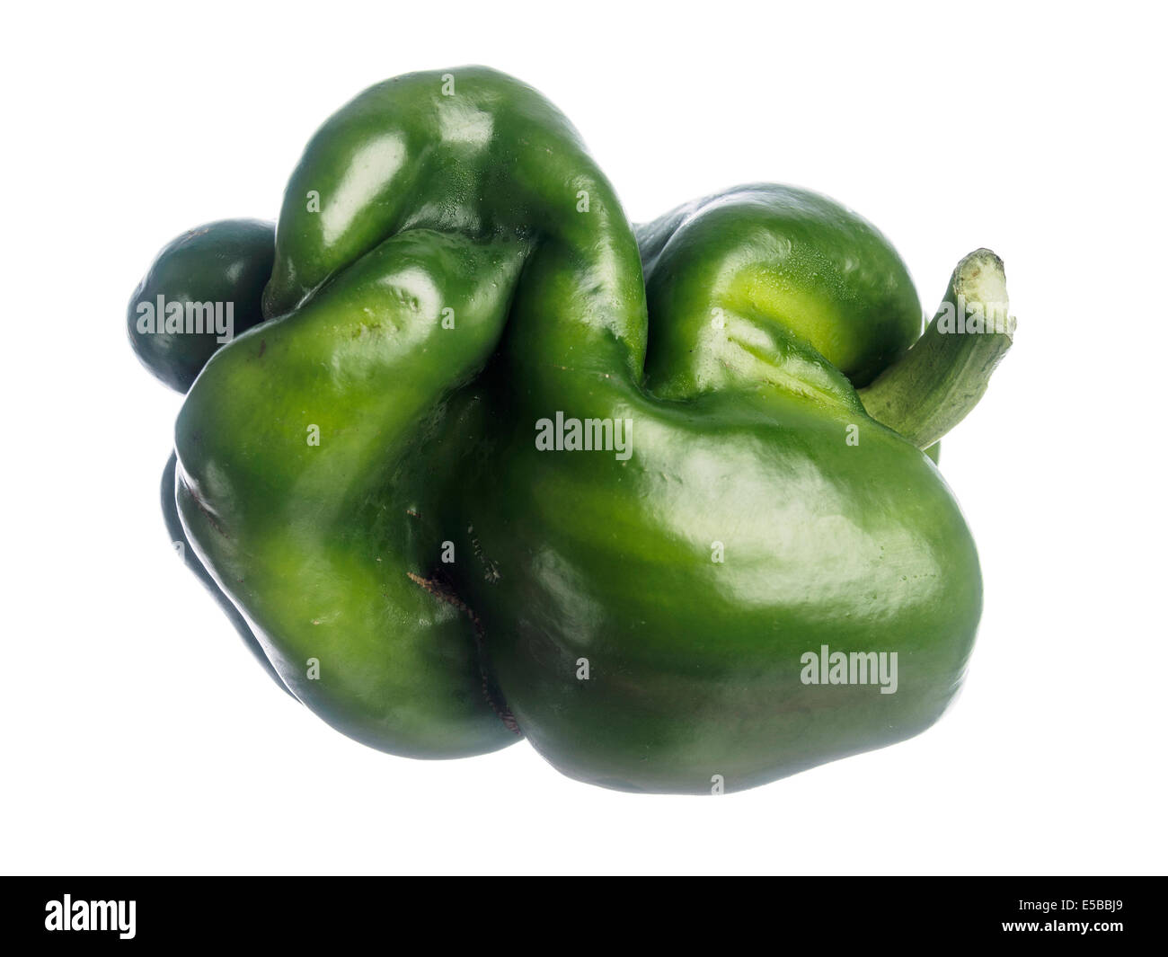 Green pepper cut out isolated on white background Stock Photo - Alamy