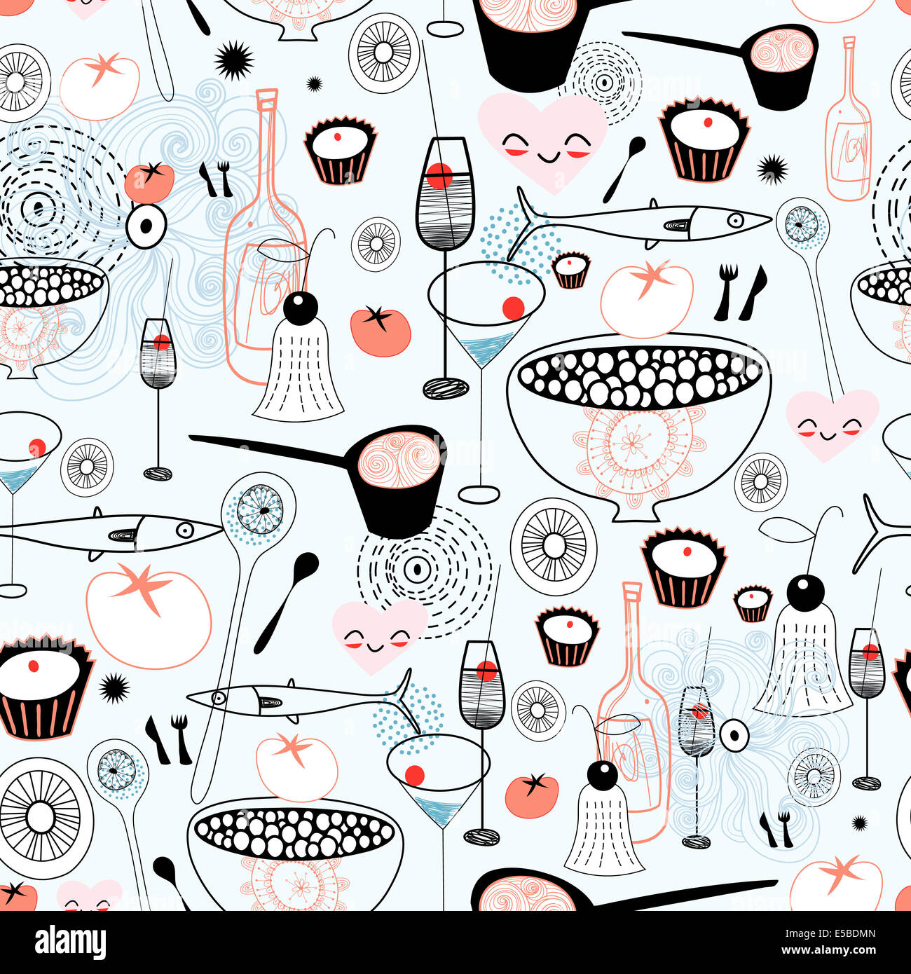 A lovely set of different food and drinks on a neutral background Stock ...