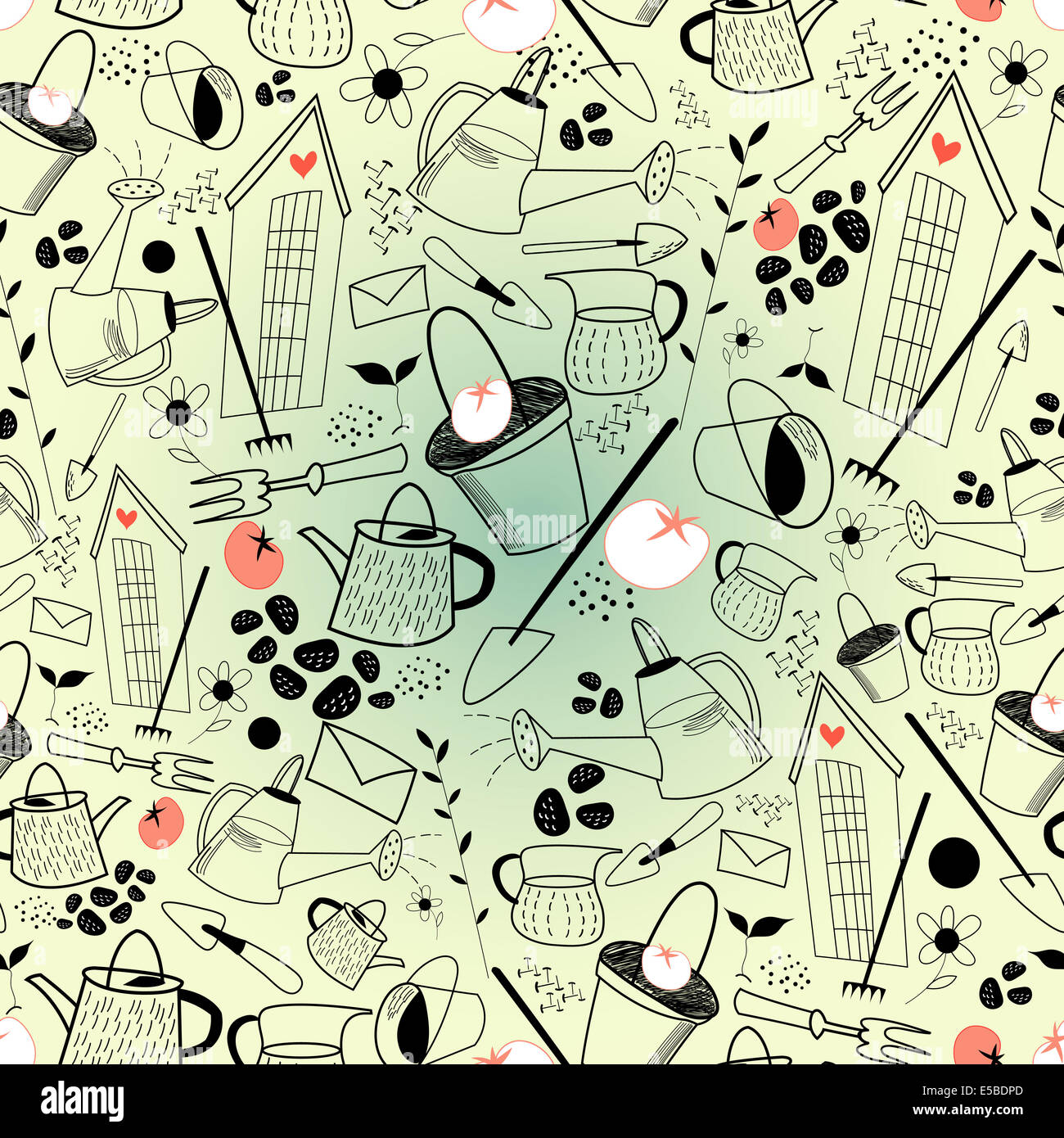 Garden tools painting Cut Out Stock Images & Pictures - Alamy