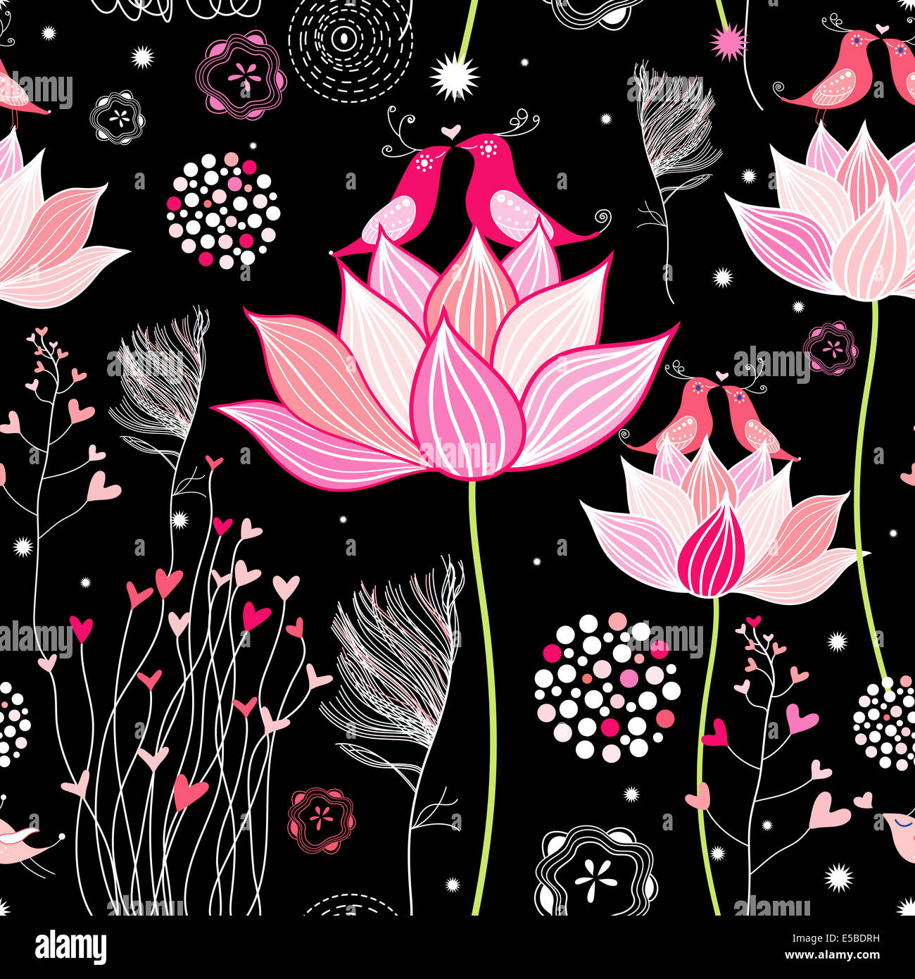 Seamless designs with flowers hi-res stock photography and images - Alamy