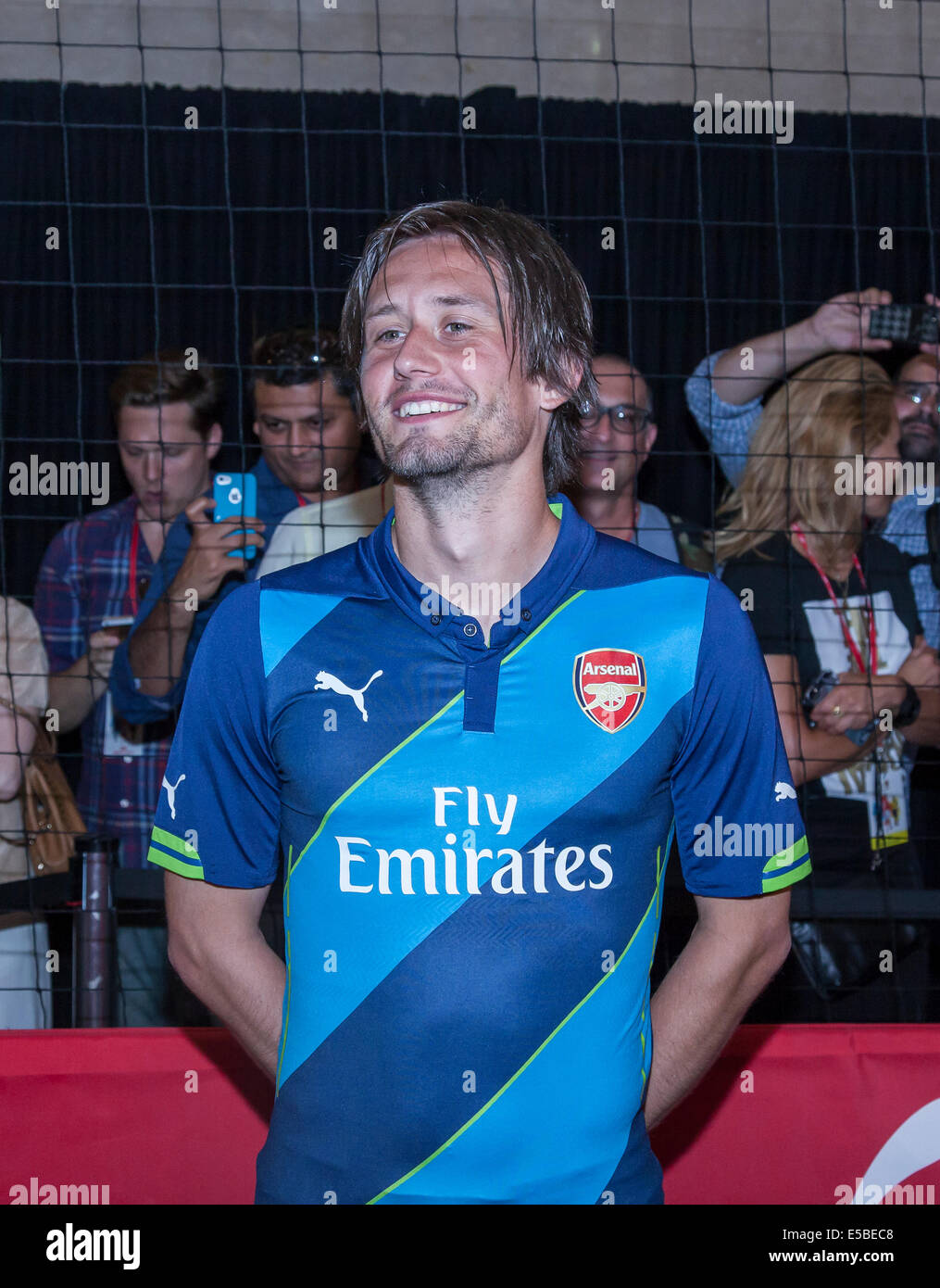 New York, NY, USA - July 25, 2014: Arsenal football player Tomas ...