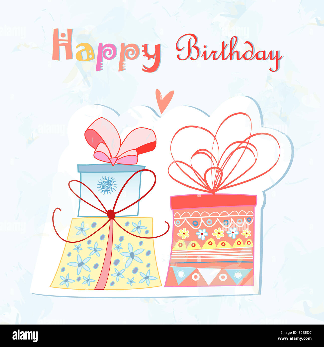 colored beautiful gifts to the birthday congratulations Stock Photo - Alamy