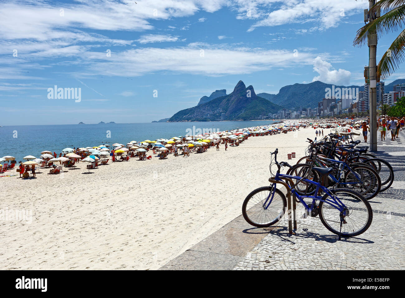 RIO DE JANEIRO - CIRCA JAN 2014:People on the Beach in Rio de Janeiro ...
